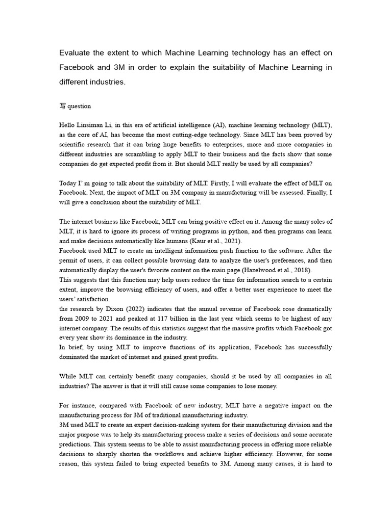 speaking task draft | PDF | Artificial Intelligence | Intelligence (AI) & Semantics