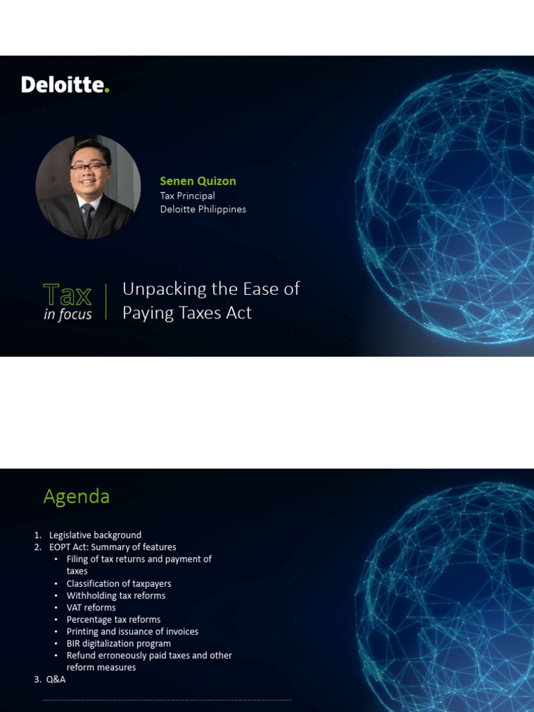 Deloitte Webinar On EOPT With Zalamea | PDF