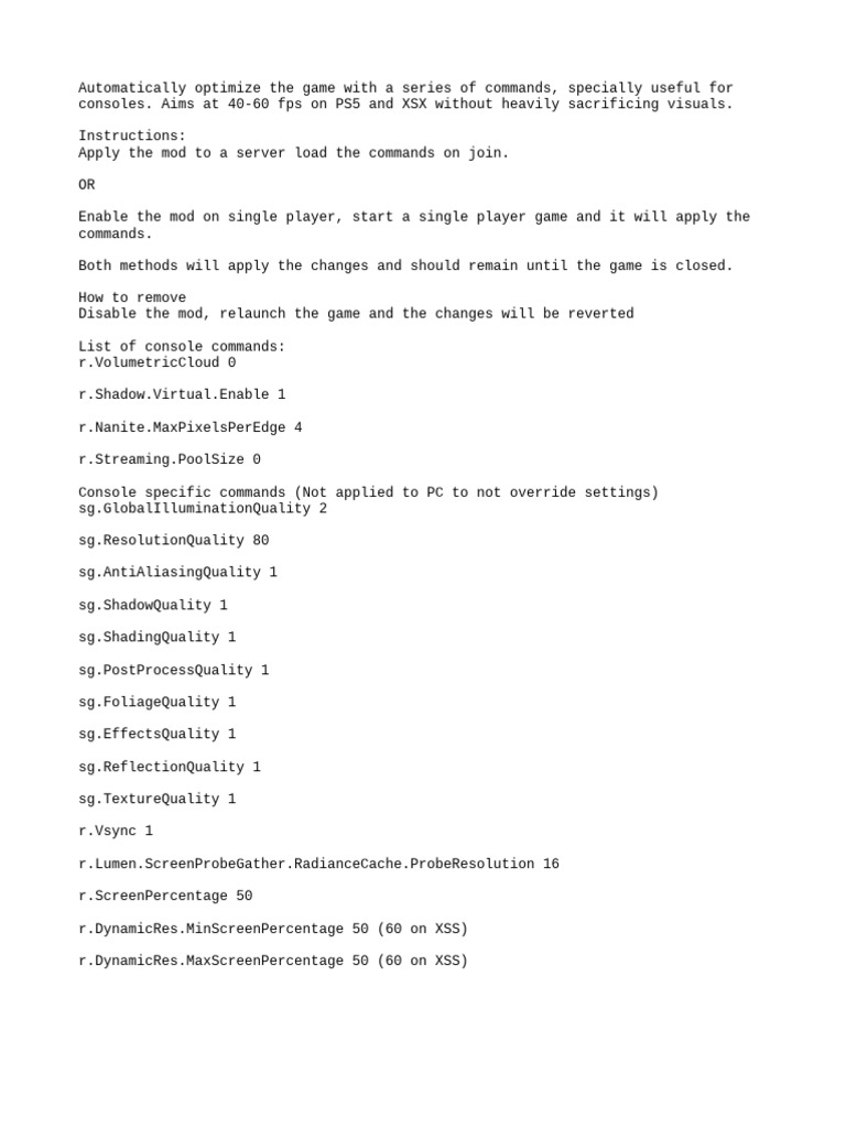 Ark Asa Console Optimizations | PDF | Games & Activities