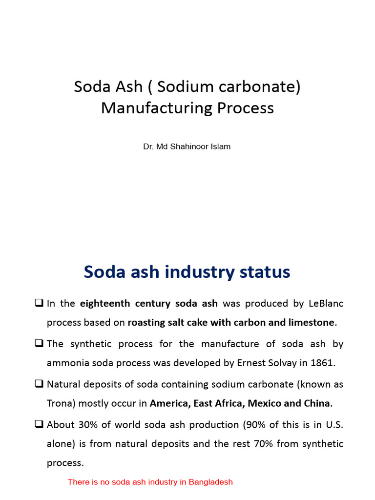 Soda Ash | PDF | Sodium Carbonate | Sodium Bicarbonate