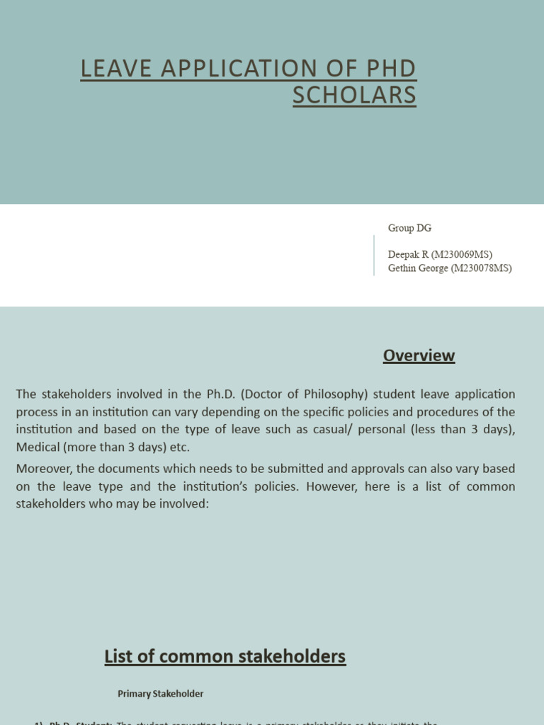 Process Flow For PHD Scholar's Leave Application | PDF