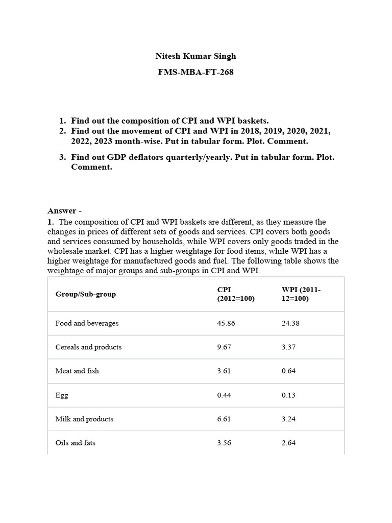 Eco Cpi - Wpi | PDF