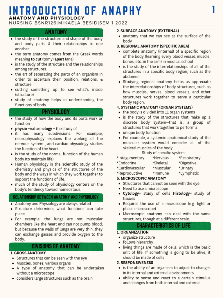 ANAPHY | PDF | Human Body | Cell (Biology)