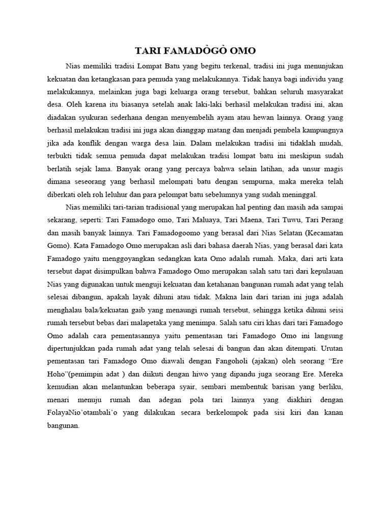 Tari Famadogo Omo | PDF