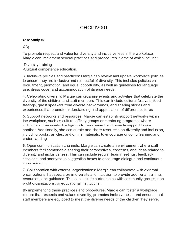 CHCDIV001 Assessment 2 Answers | PDF