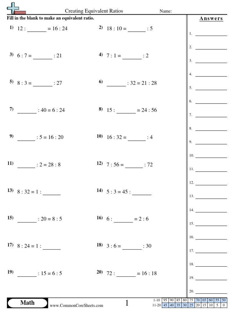Math Ratio Ws | PDF | Teaching Methods & Materials