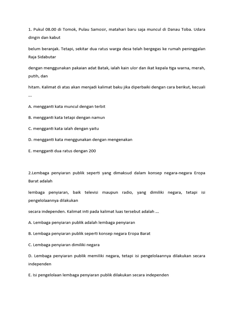 50 Soal Bindo Xii Iis 1 Brian DKK | PDF