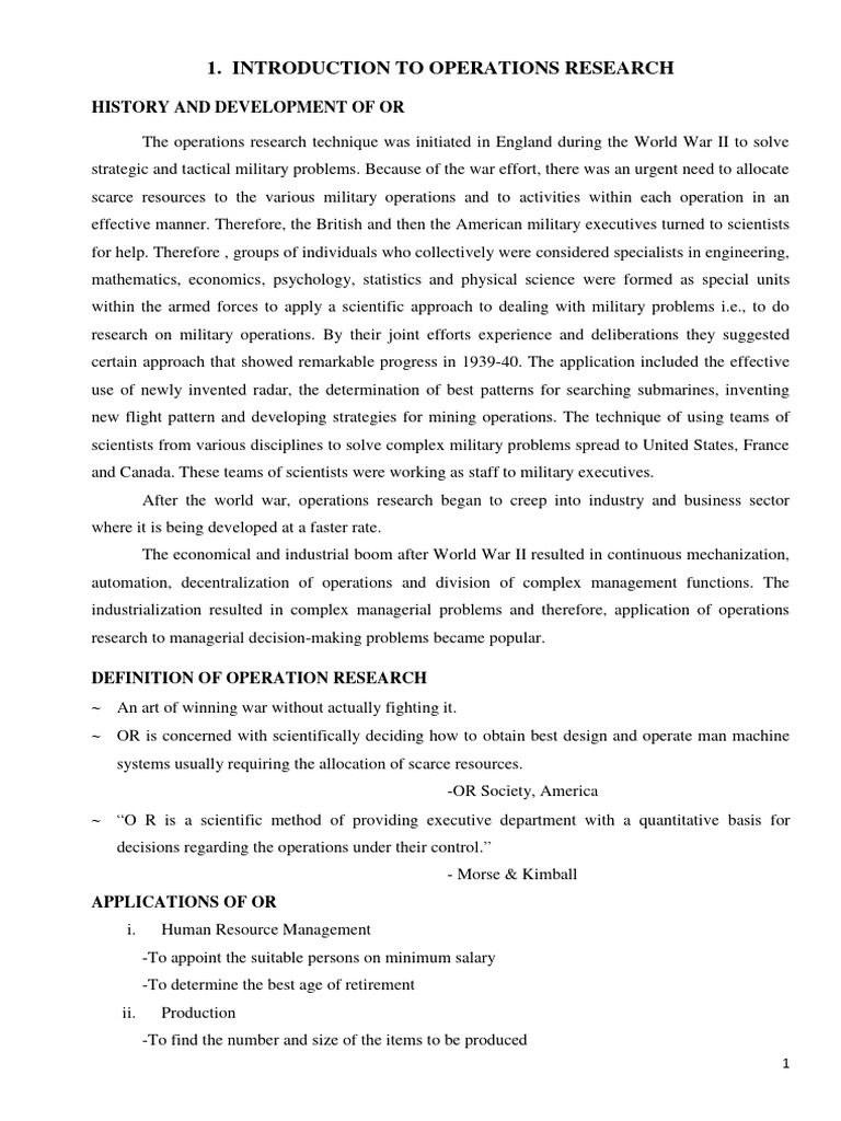 Introduction To Operation Research | PDF