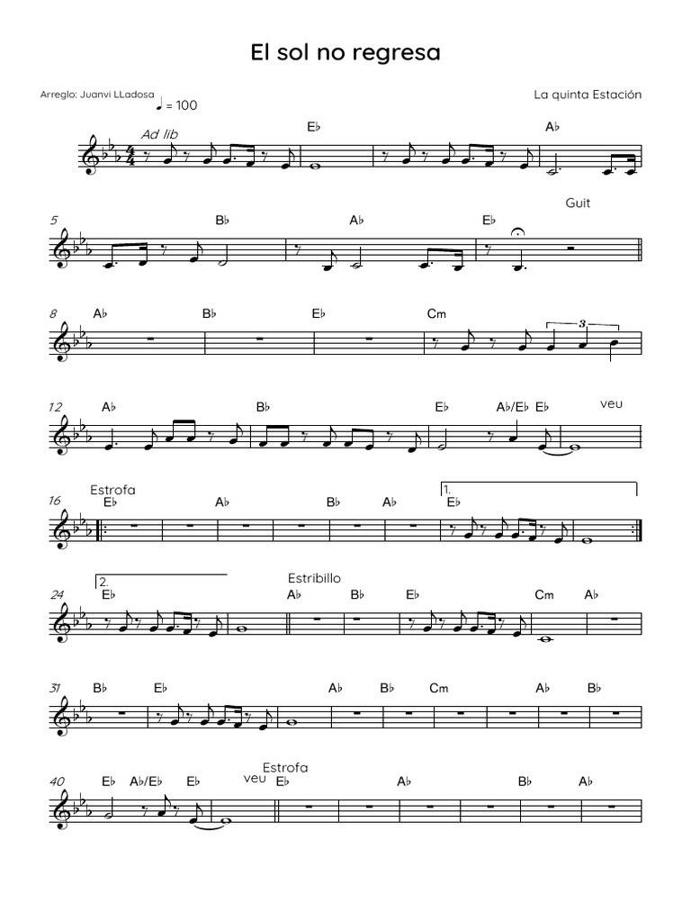 El Sol No Regresa-Piano | PDF