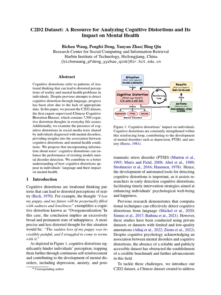 Cognitive Distortion Emnlp | PDF