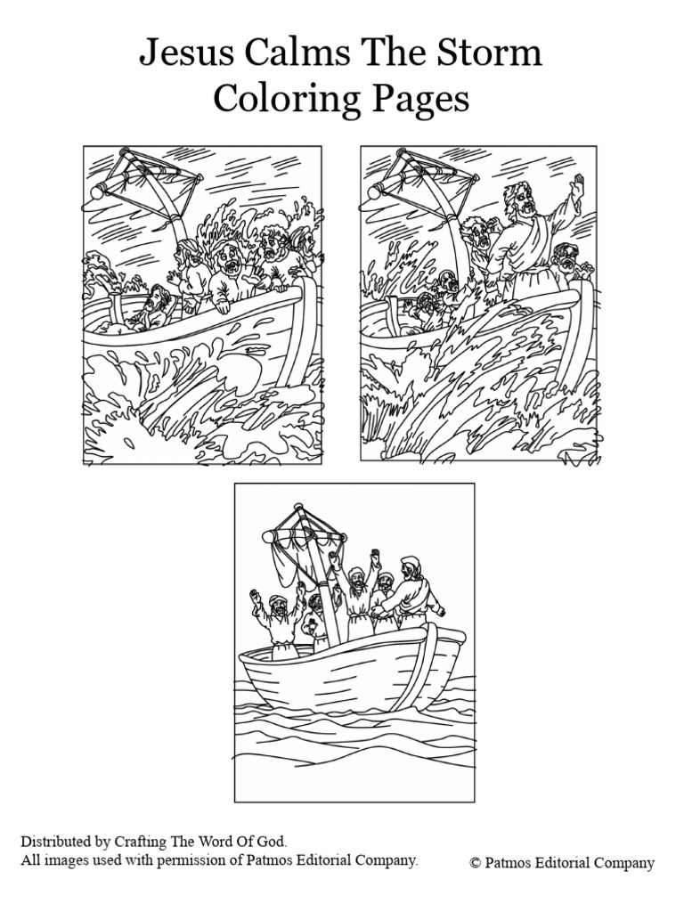 Jesus Calms The Storm Coloring Pages | PDF Jesus Calms The Storm Coloring Pages | PDF