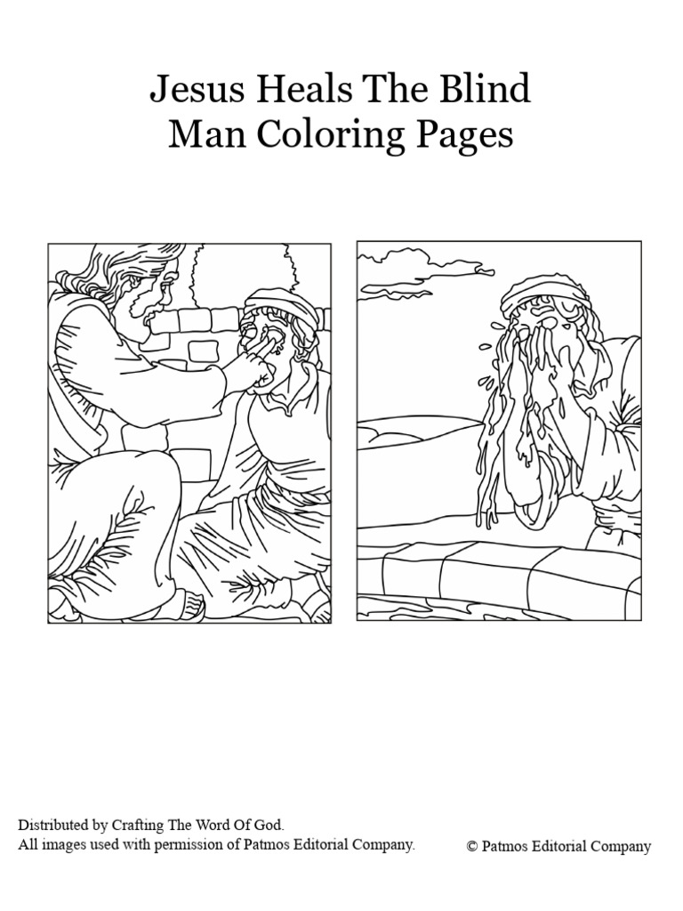 Jesus Heals The Blind Man Coloring Pages | PDF
