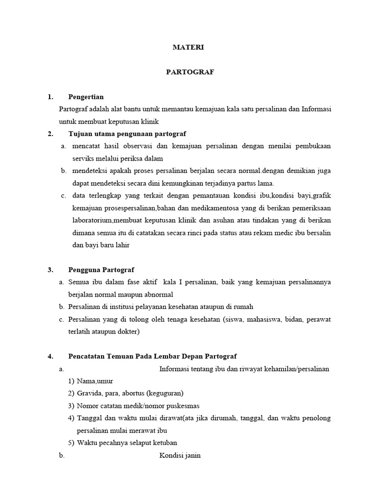 Handout Partograf | PDF
