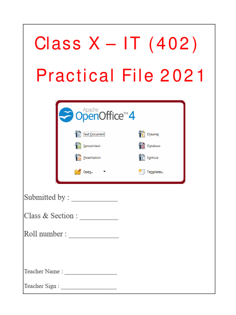 Information Technology 402 Class 10 Practical File 2021 | PDF Information Technology 402 Class 10 Practical File 2021 | PDF