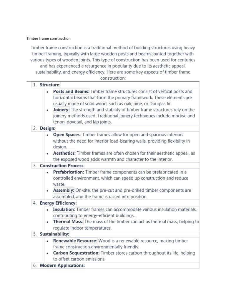 Timber Frame Construction | PDF