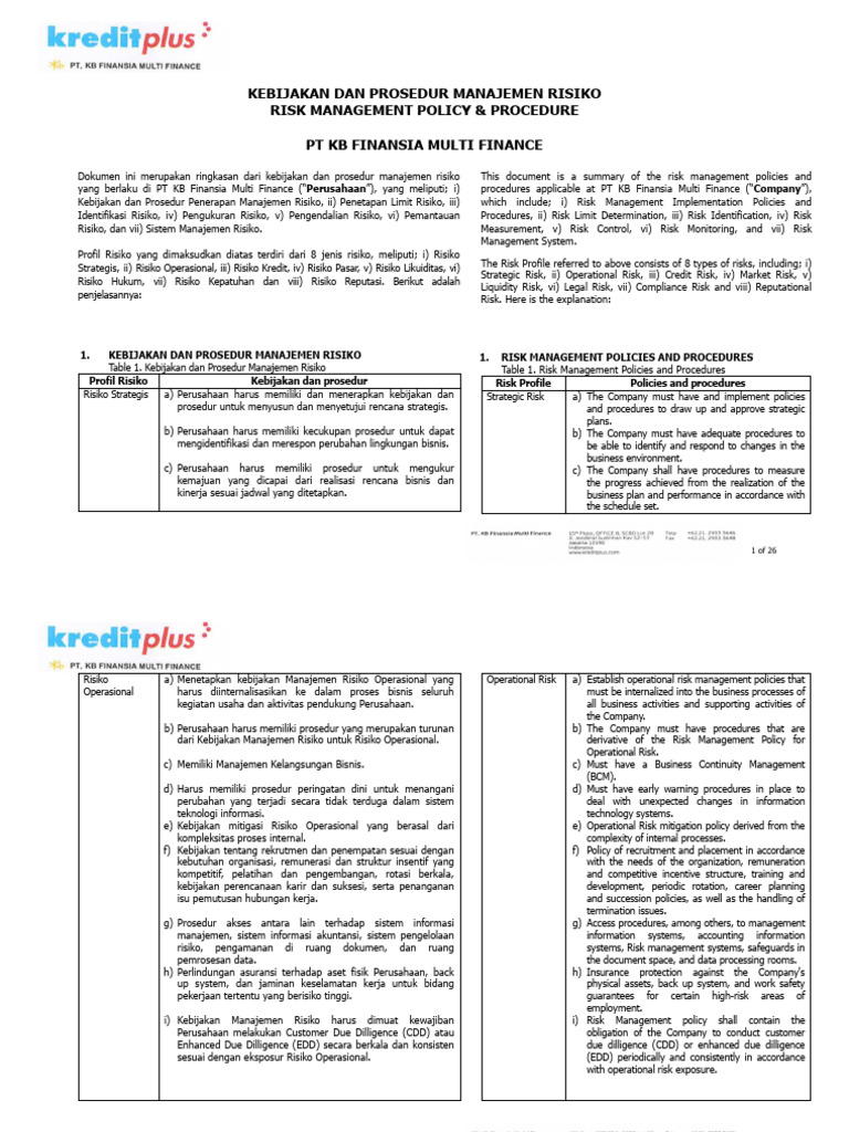 Panduan Manajemen Risiko | PDF