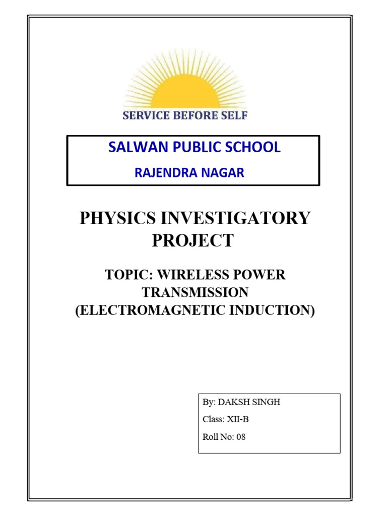 Wireless Power Transmission Project | PDF | Magnetic Field | Inductor