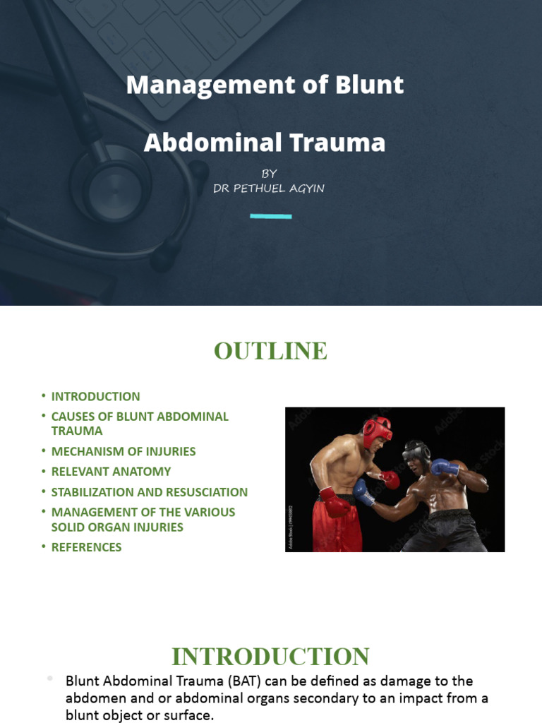 Blunt Abdominal Trauma Management | PDF | Injury | Abdomen
