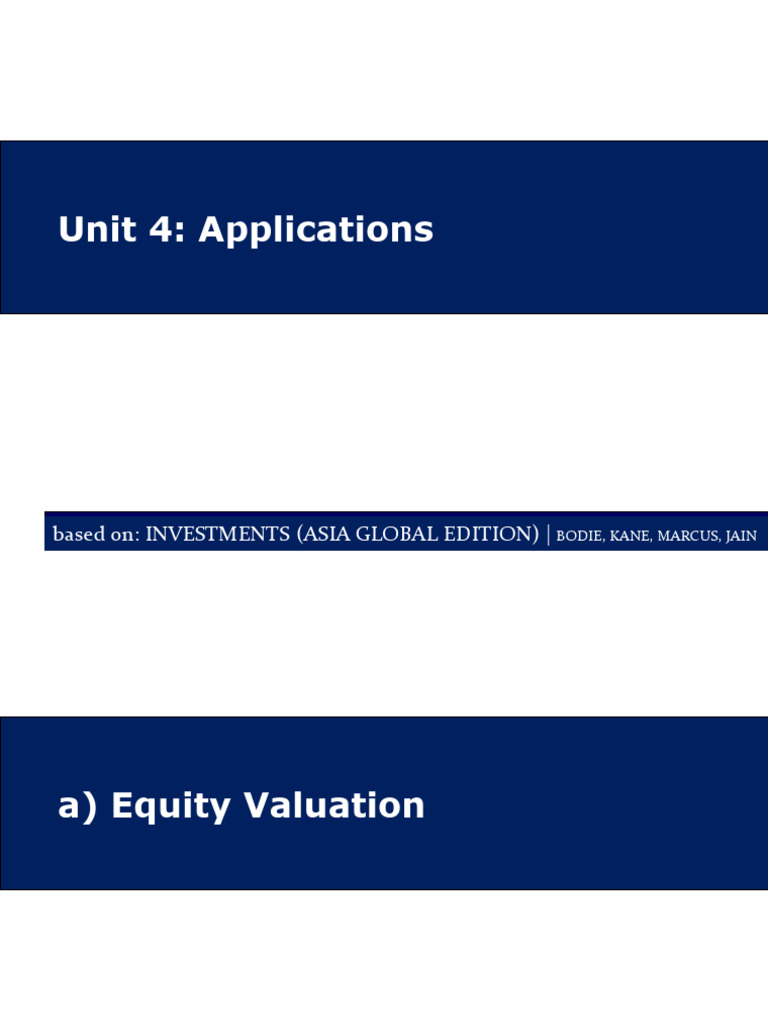Unit 4 Equity Valuation 2 | PDF