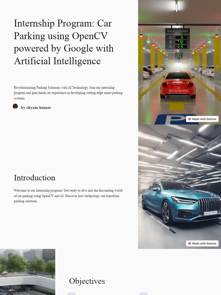 Internship Program Car Parking Using OpenCV Powered by Google With ...