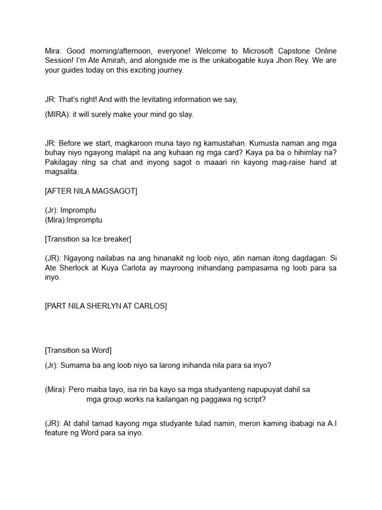 SCRIPT 2nd Session | PDF