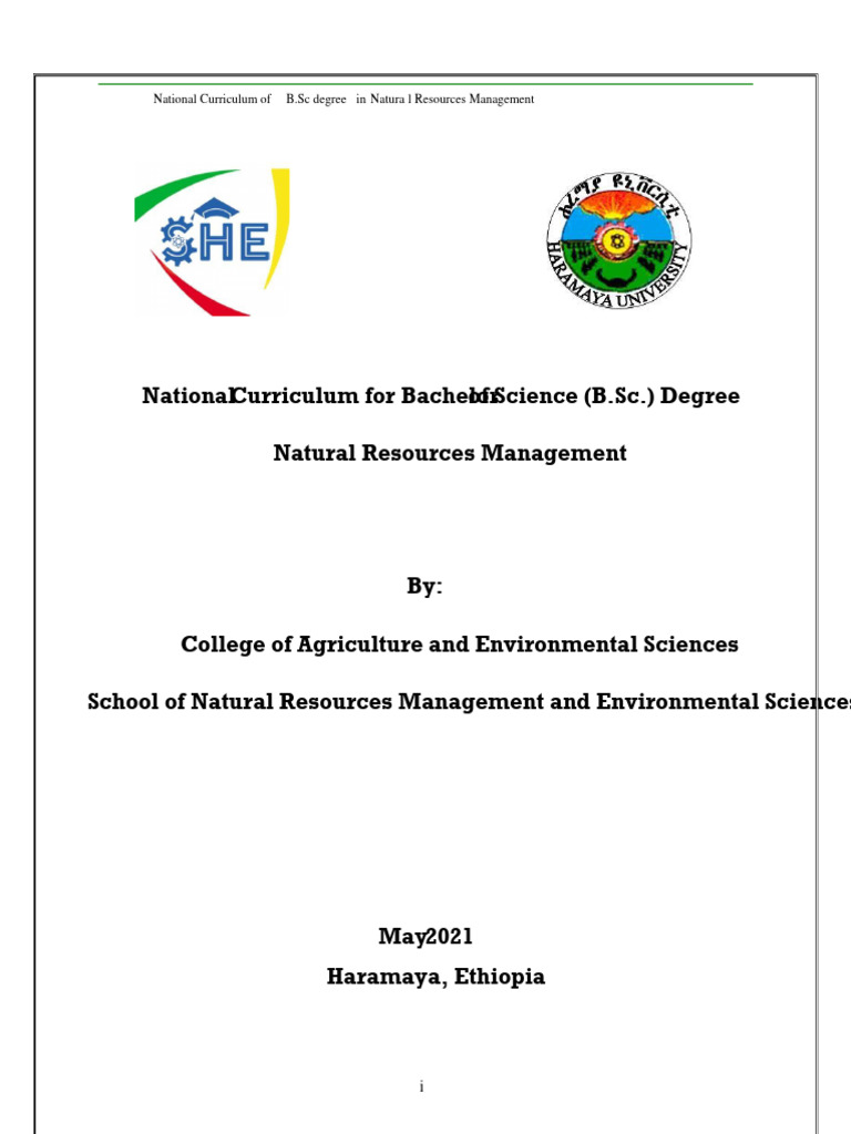 1 Natural Resources Management B.sc. Final Curriculum | PDF | Soil ... 1 Natural Resources Management B.sc. Final Curriculum | PDF | Soil ...