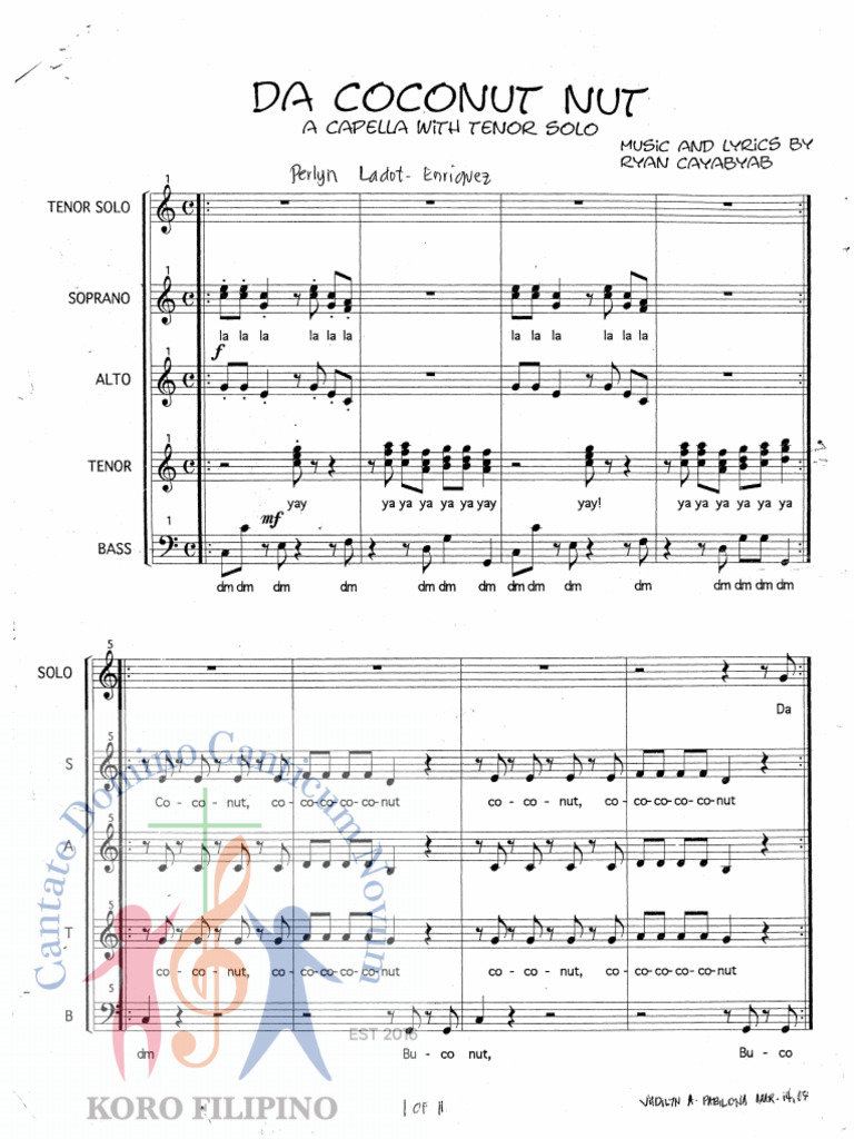 Da Coconut Nut SATB Watermark | PDF
