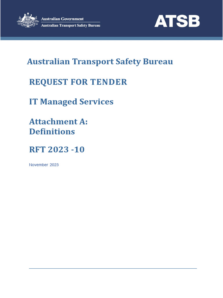 ATSB IT Managed Services RFT - Attachment A - Definitions | PDF