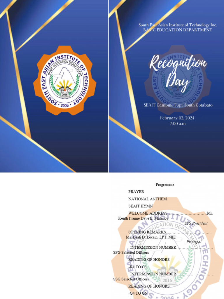 Recognition Day Program Outline | PDF