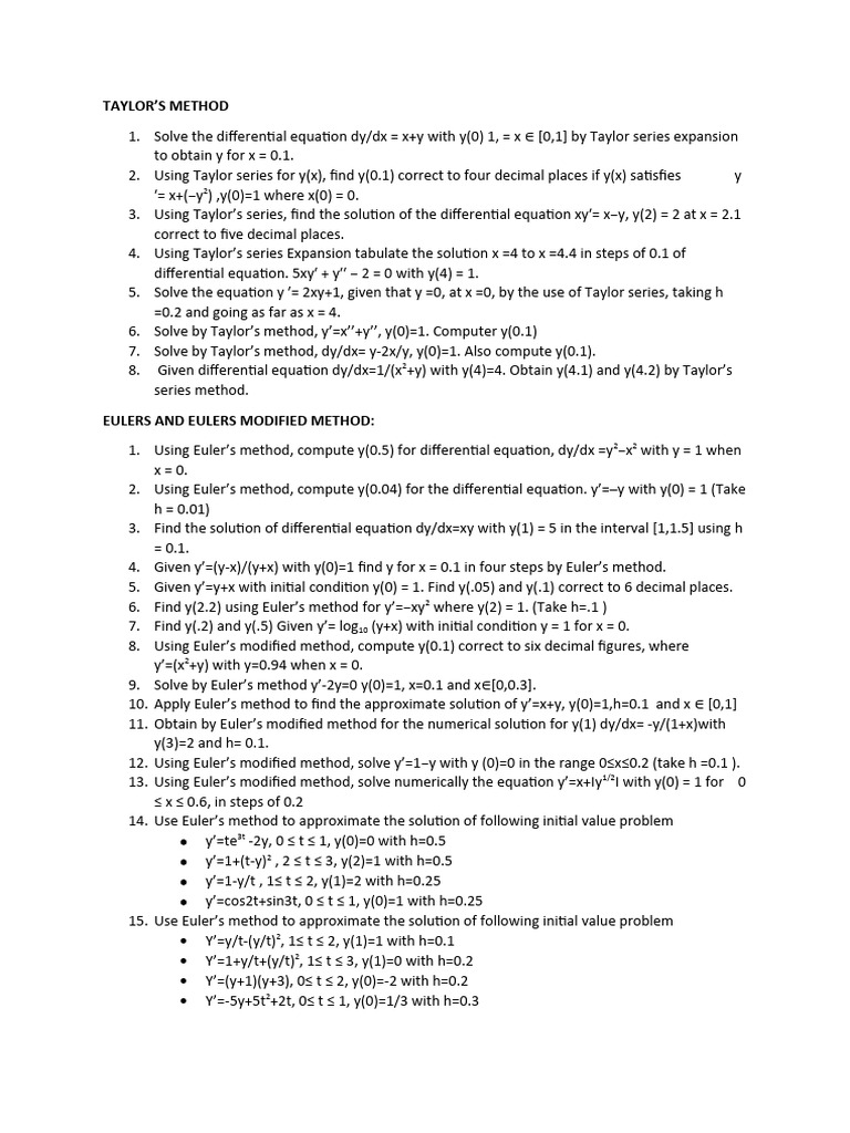 NUMERICAL ANALYSIS 2 Practice Questions | PDF | Mathematics ...