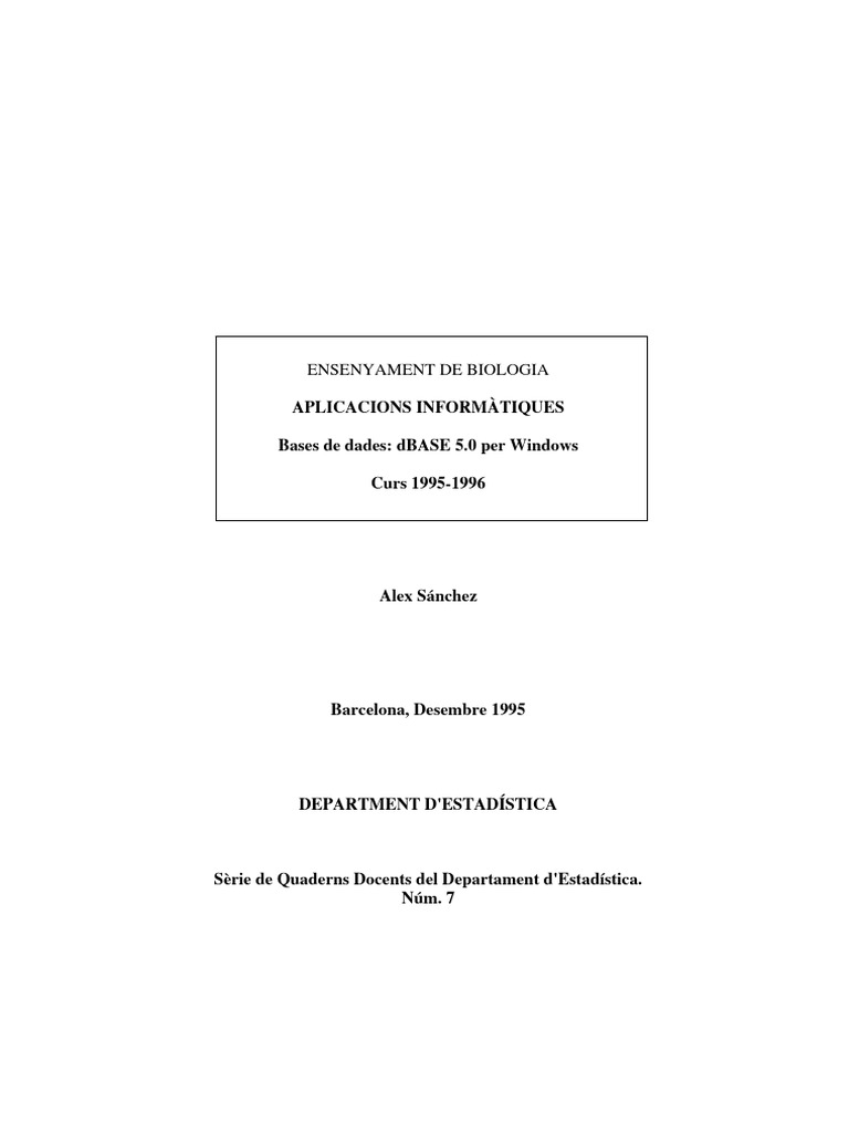 Curso de dBASE5 para Windows-1995 | PDF