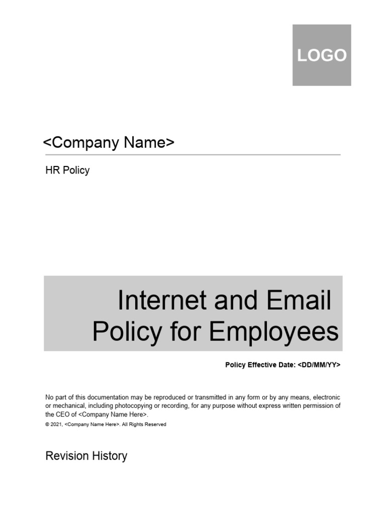 Internet and Email Policy For Employees | PDF | Computer Security ...