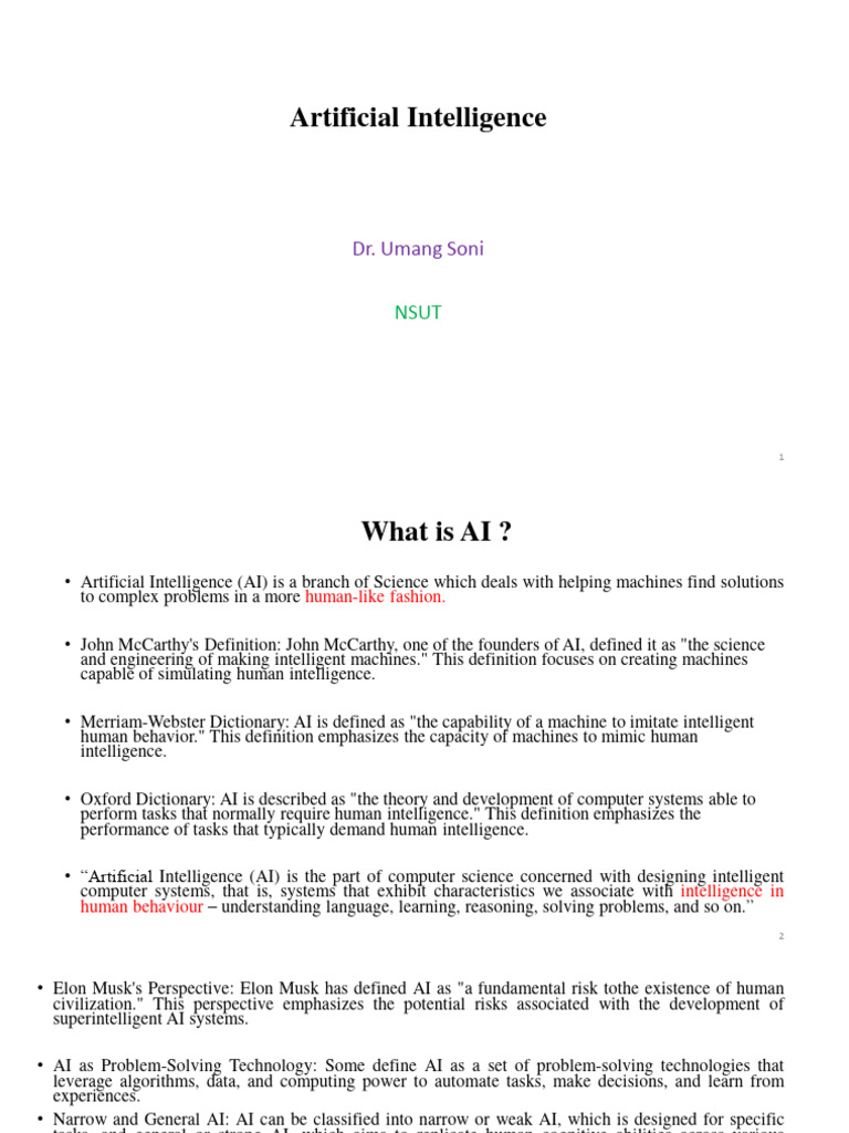 Artificial Intelligence - 1 | PDF