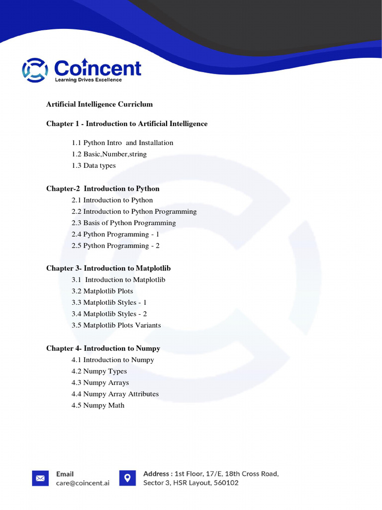 AI Curriculum: Python, ML, TensorFlow | PDF