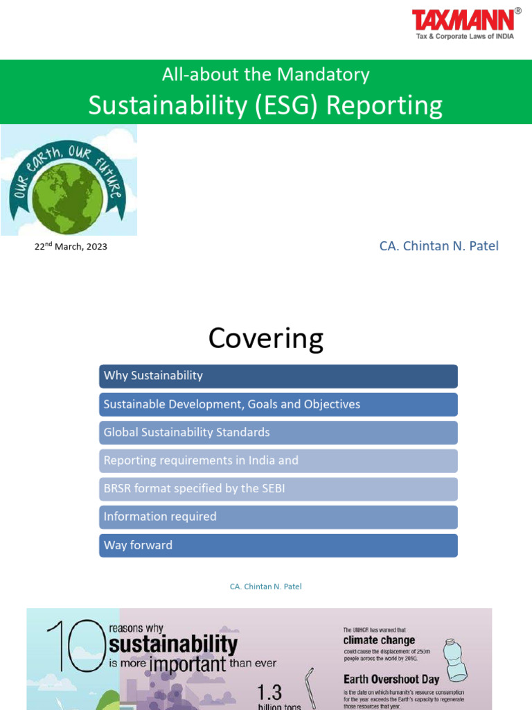 #TaxmannPPT - All-About The Mandatory Sustainability ESG Reporting ...