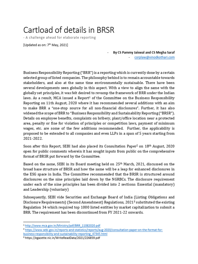 BRSR Write Up - Revised 1 | PDF | Waste | Employment