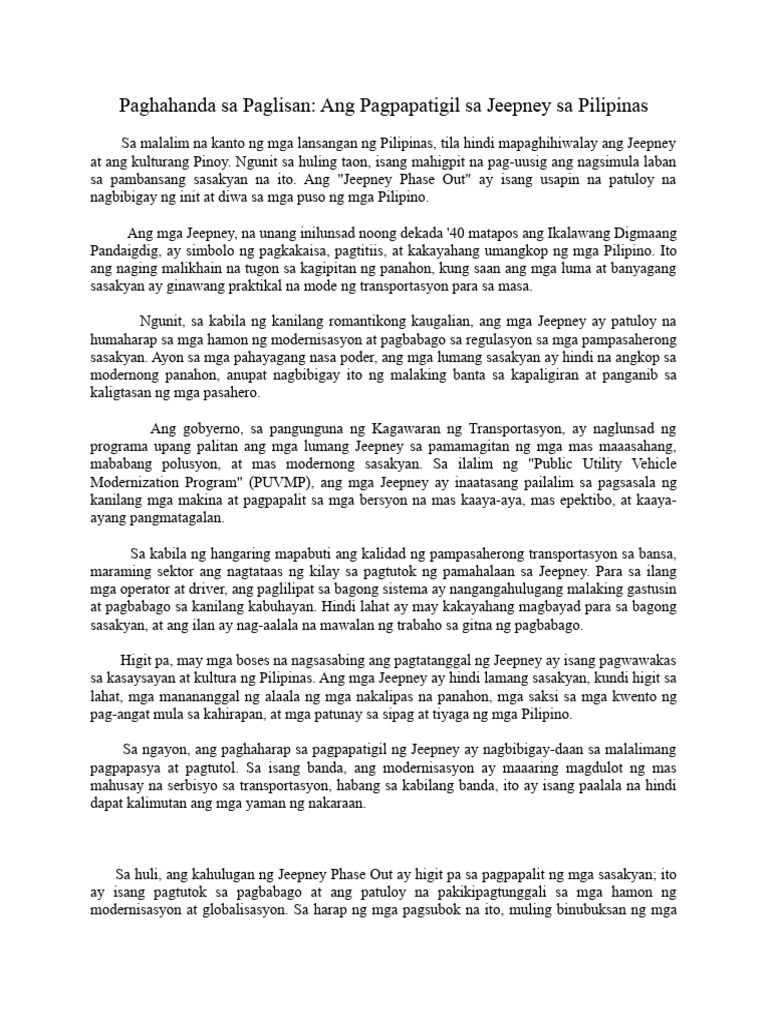 Paghahanda Sa Paglisan | PDF