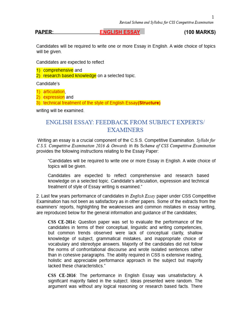 CSS Exam Notes | PDF