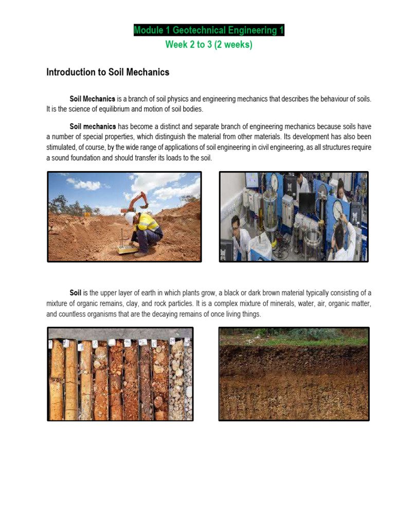 Module 1 and 2 Geotechnical Engineering BSRE 1st 23 24 2 | PDF