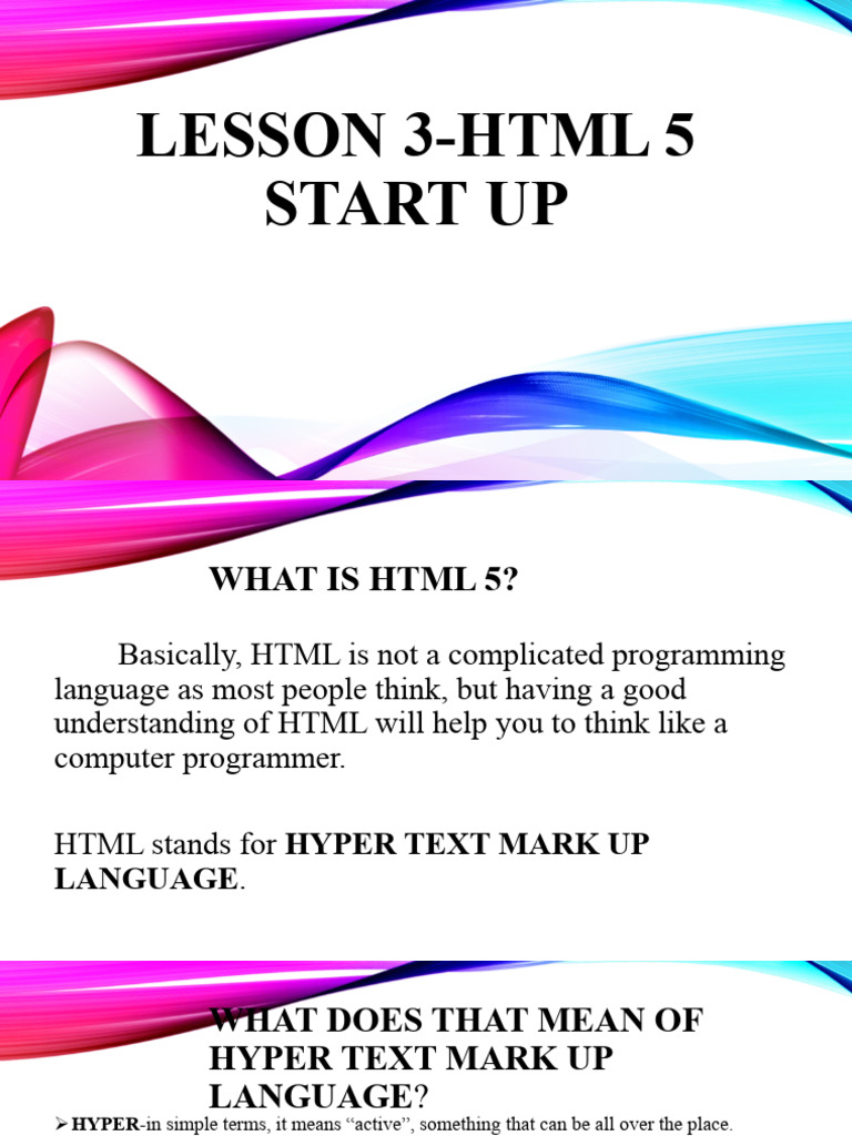 Lesson 3-HTML 5 Start Up | PDF