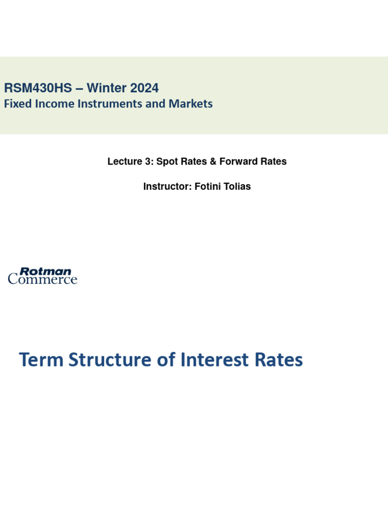 Lecture 3 Spot Rates & Forward Rates | PDF