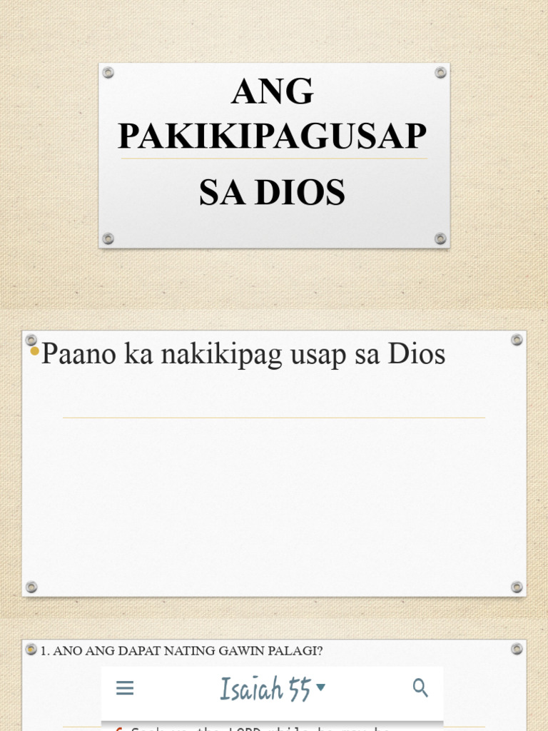 Ang Pakikipagusap Sa Dios | PDF