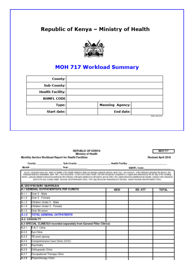 MOH 717 - Service Workload Summary Form Final April 2019 | PDF