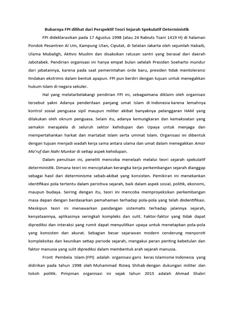 Artikrl Bubarnya FPI | PDF