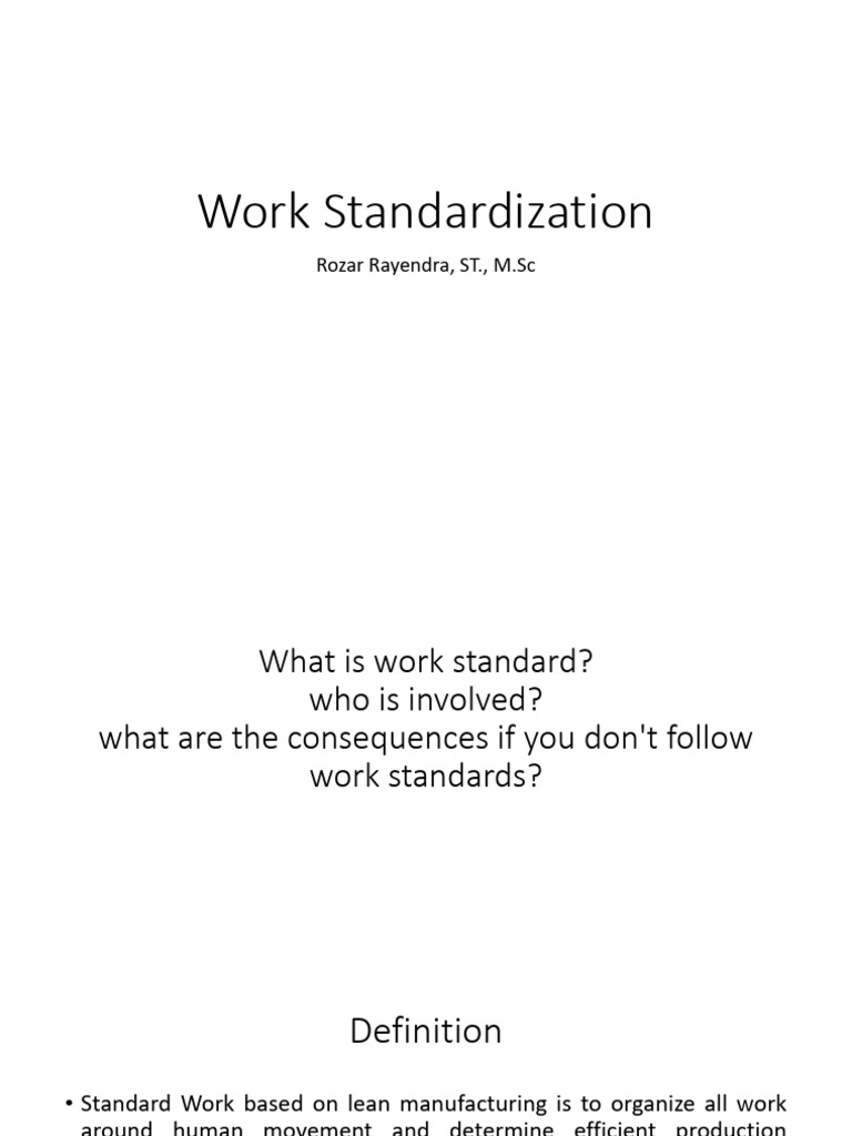 2fbc8 Work Standardization | PDF
