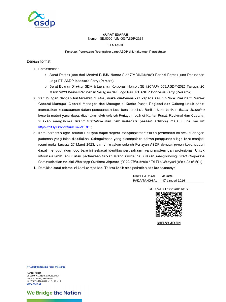 Panduan Penerapan Rebranding Logo ASDP Di Lingkungan Perusahaan | PDF