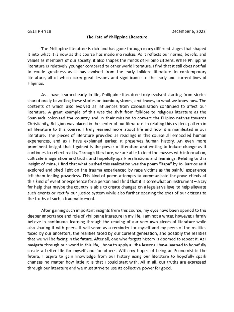 Critical Synthesis Essay - GELITPH | PDF