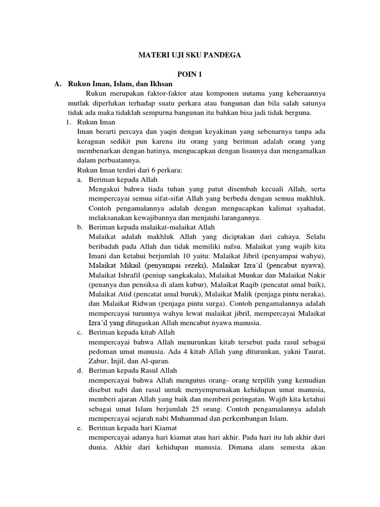 Dela Rovita - MATERI UJI SKU PANDEGA | PDF