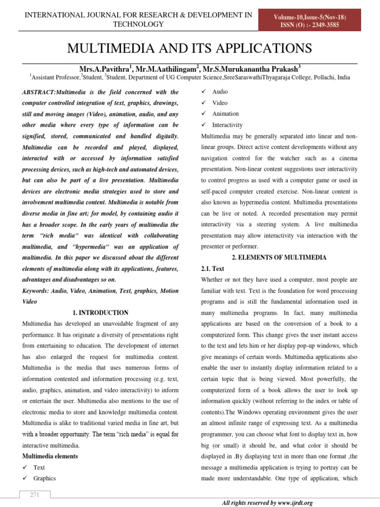 Multimedia and Its Applications | PDF | Dvd | Multimedia