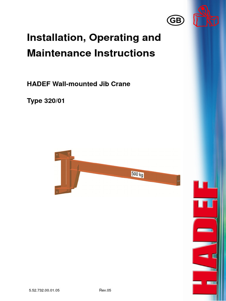 320 01 HADEF Manual Wall Mounted Jib Crane | PDF | Safety